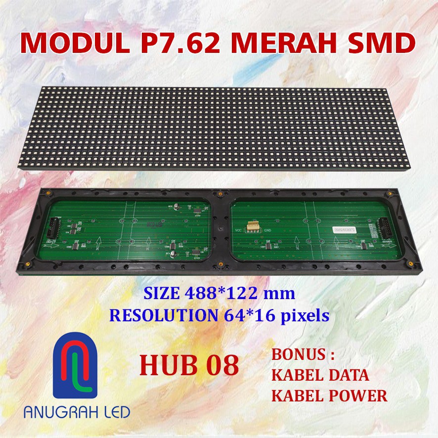 Jual MODUL Panel Led P7.62 P7,62 F5 F5.0 SMD matrix MERAH indoor ...