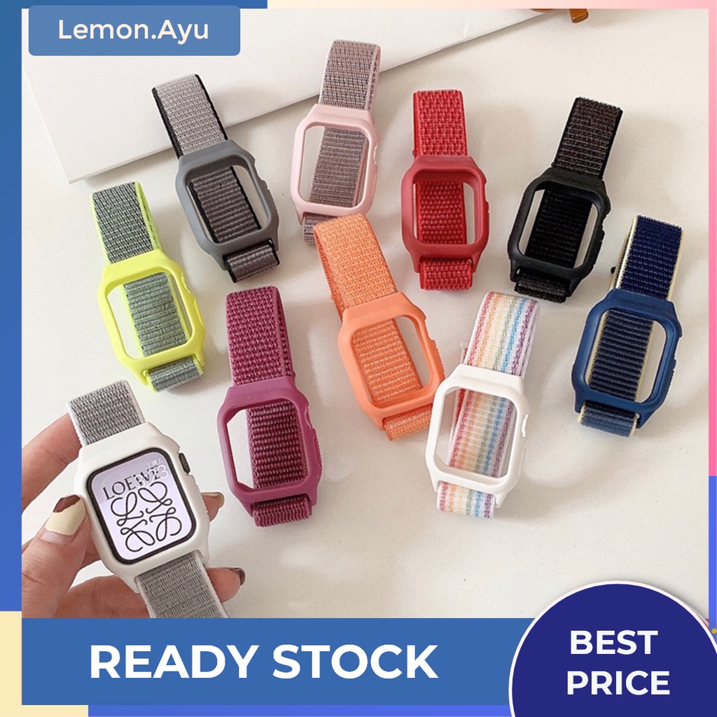 Jual Casing + Tali APPLE Watch Nylon Loop Strap iWach Series 7 41mm ...