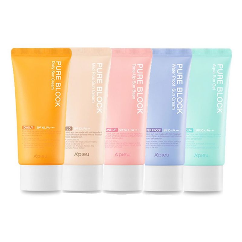 Jual APIEU Pure Block Daily Sun Cream | Aqua Sun Gel | Shopee Indonesia