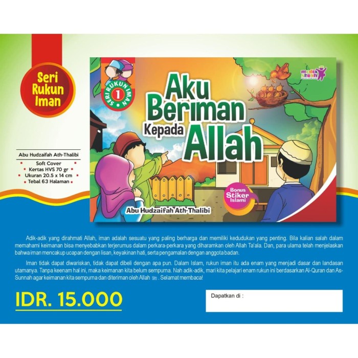 Jual Buku Cerita Anak Seri Rukun Iman Aku Beriman Kepada Allah | Shopee ...