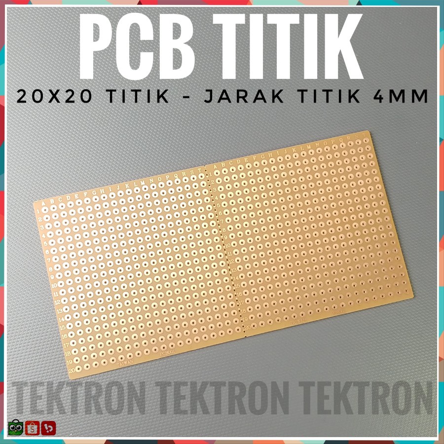 Jual PCB Titik Pemula 8.5x16.7cm Transistor Jarak titik 4mm Pertinak ...