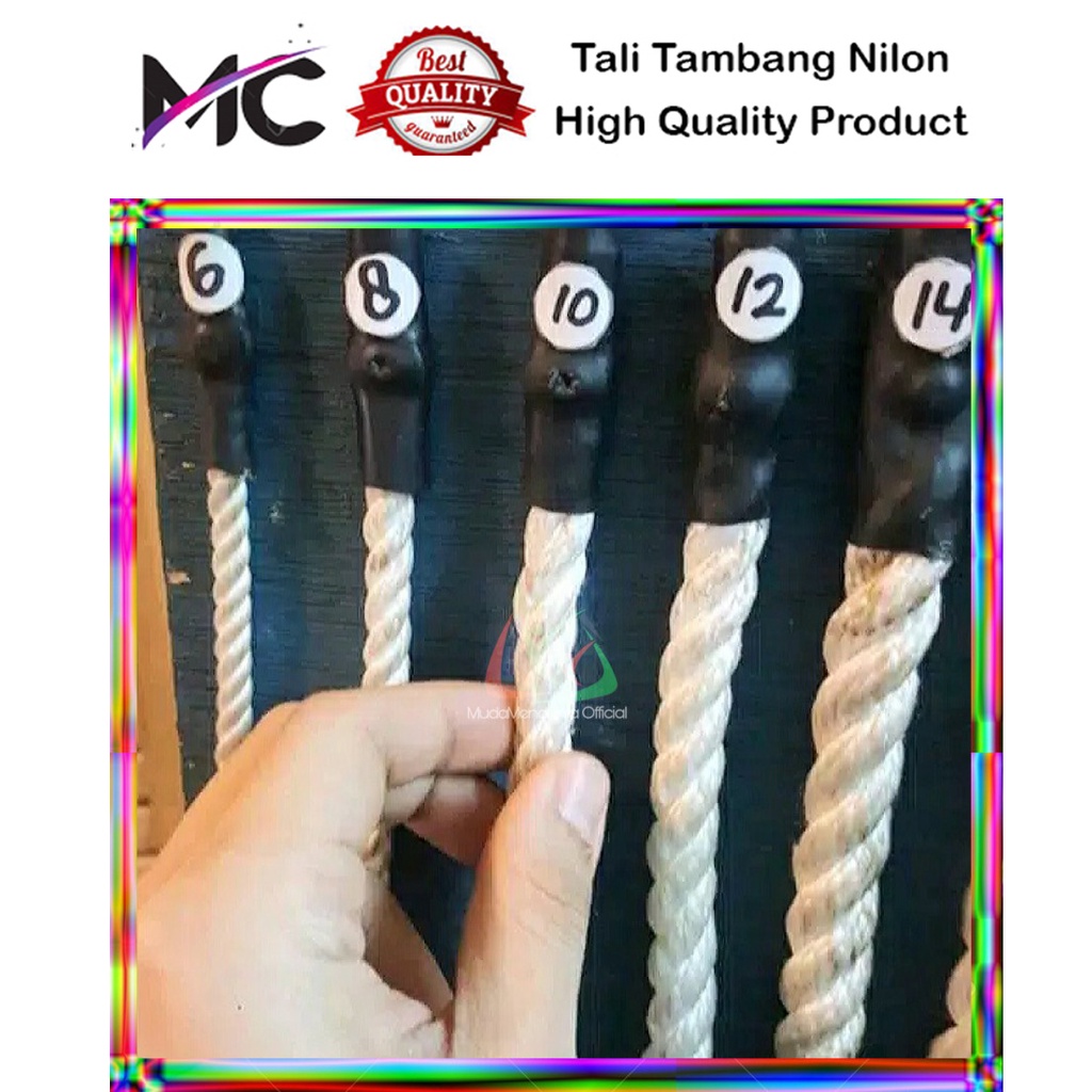 Jual Tali Tambang Besar Nilon Nylon Rope Size 10mm 12mm 14mm Pengikat ...