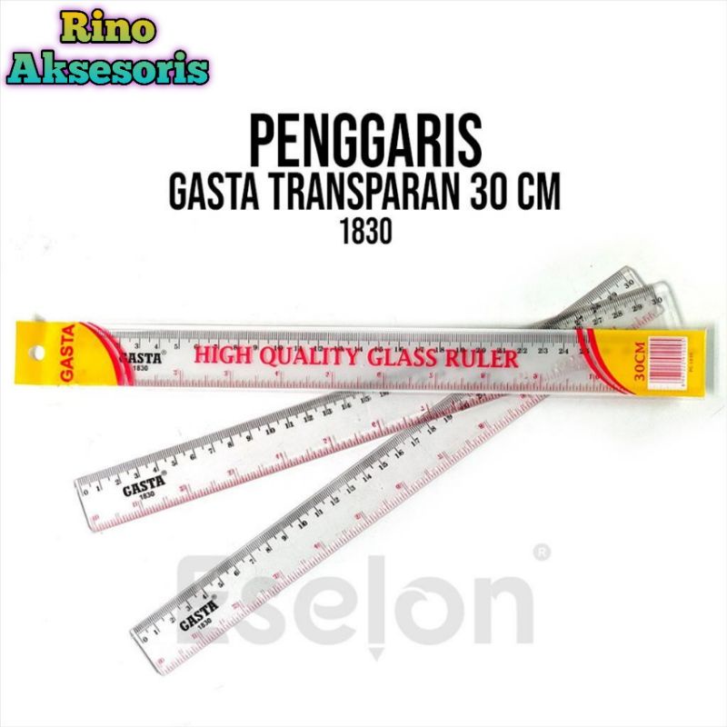 Jual Penggaris GASTA 30cm / Penggaris panjang / Penggaris Plastik ...