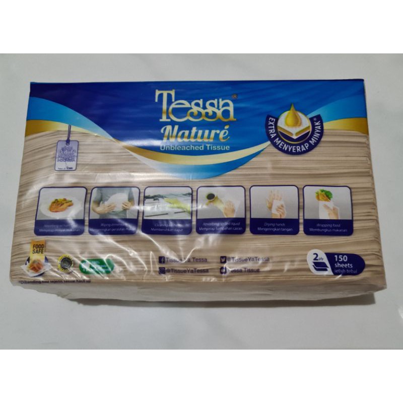 Jual Tessa tisu dapur kitchen nature unbleached tissue 150 lembar 2ply ...
