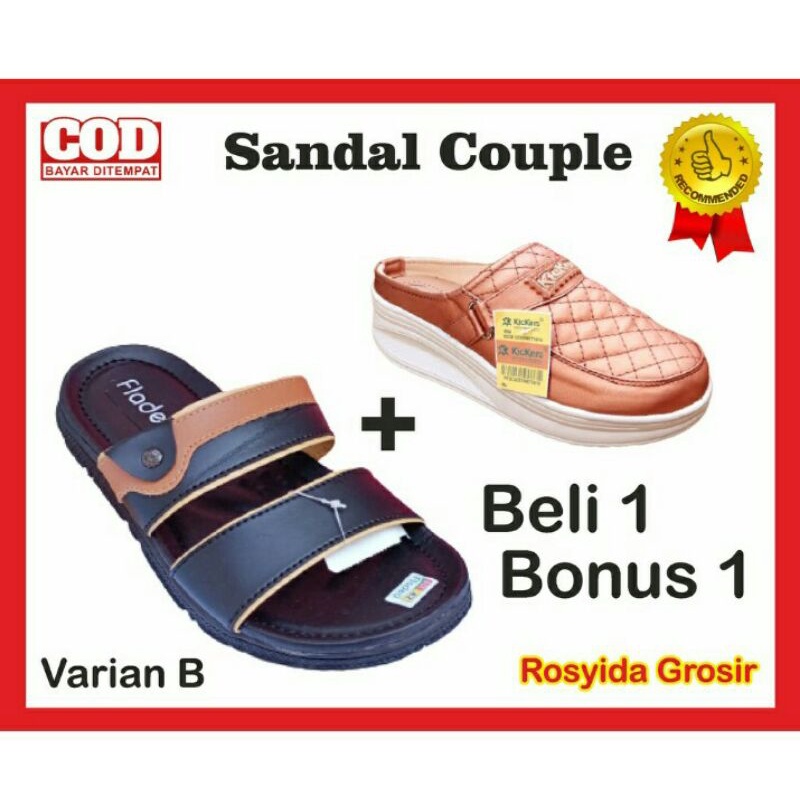 Jual SANDAL COUPLE PASANGAN COWOK CEWEK TERLARIS / SANDAL CASUAL ...