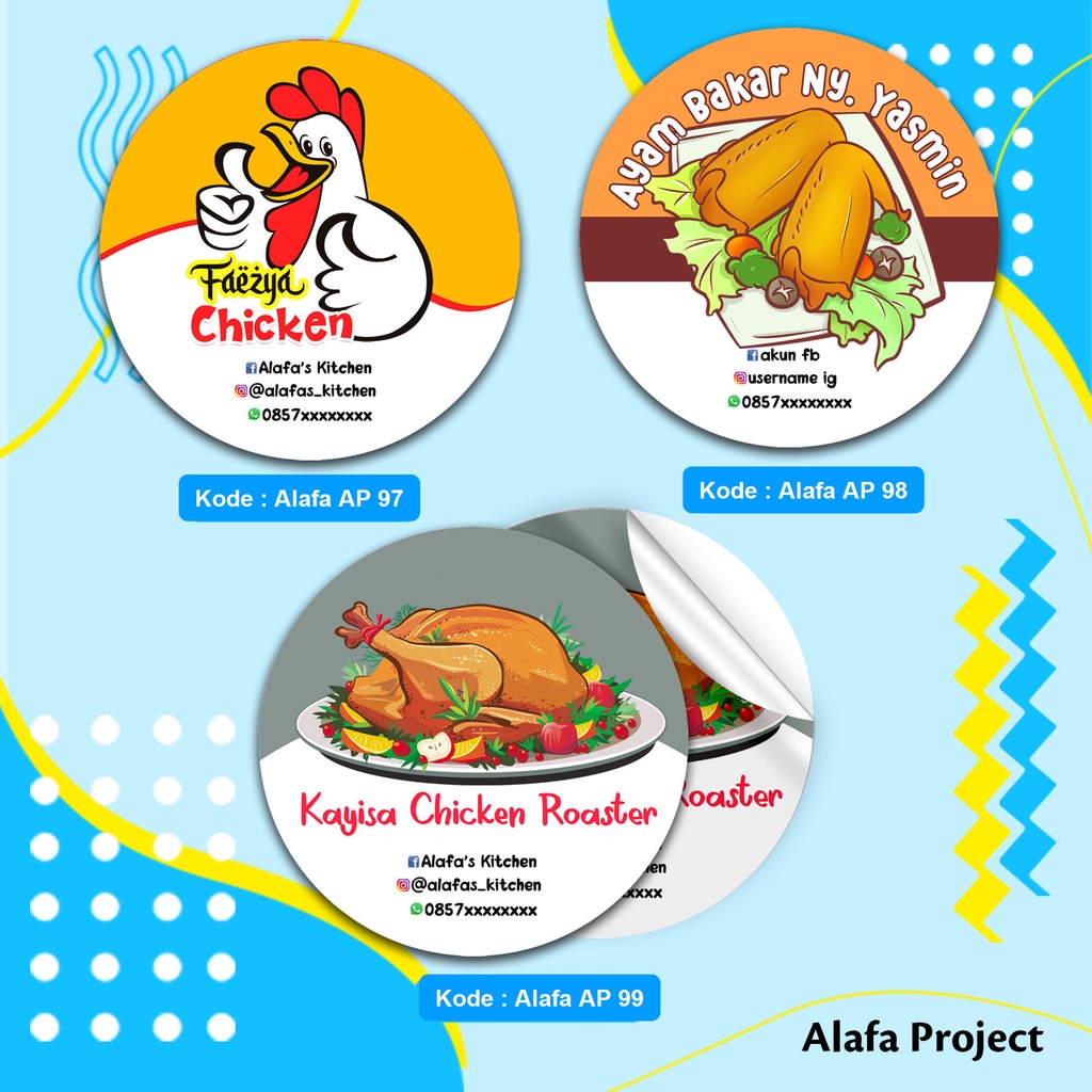 Jual AlafaProject 97-99 Stiker Produk Kemasan Makanan Produk Ayam ...