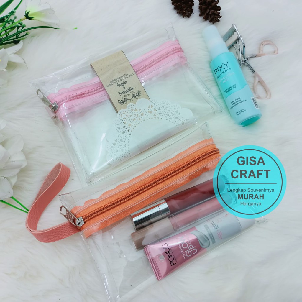 Jual Gisacraft Souvenir pernikahan dompet mika transparan resleting ...