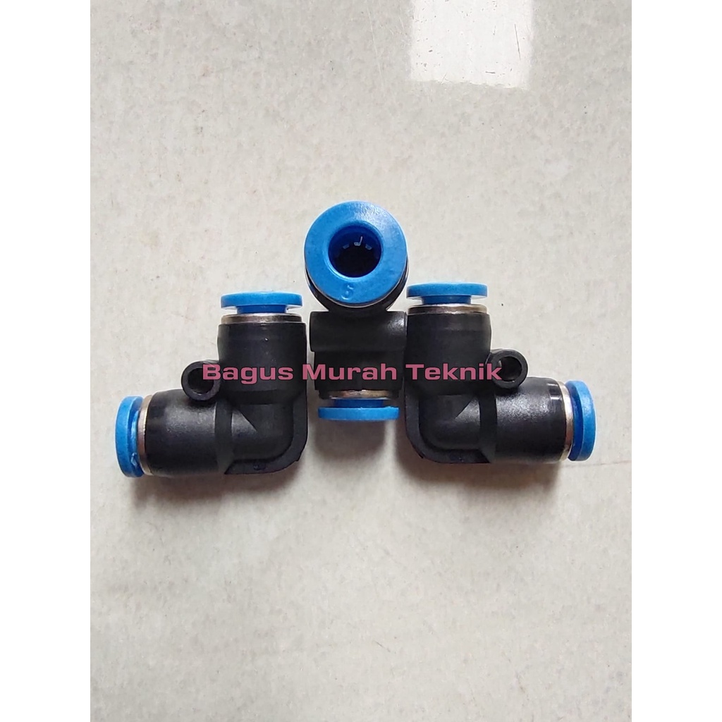 Jual Union Elbow Connector Fitting Angin PV 6mm Fitting Pneumatic PV 6mm | Shopee Indonesia