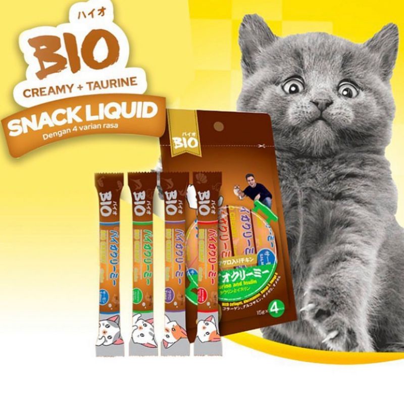 Jual Bio Creamy Treats Snack Kucing All Varian 1 Pack (4x15gr) | Shopee ...