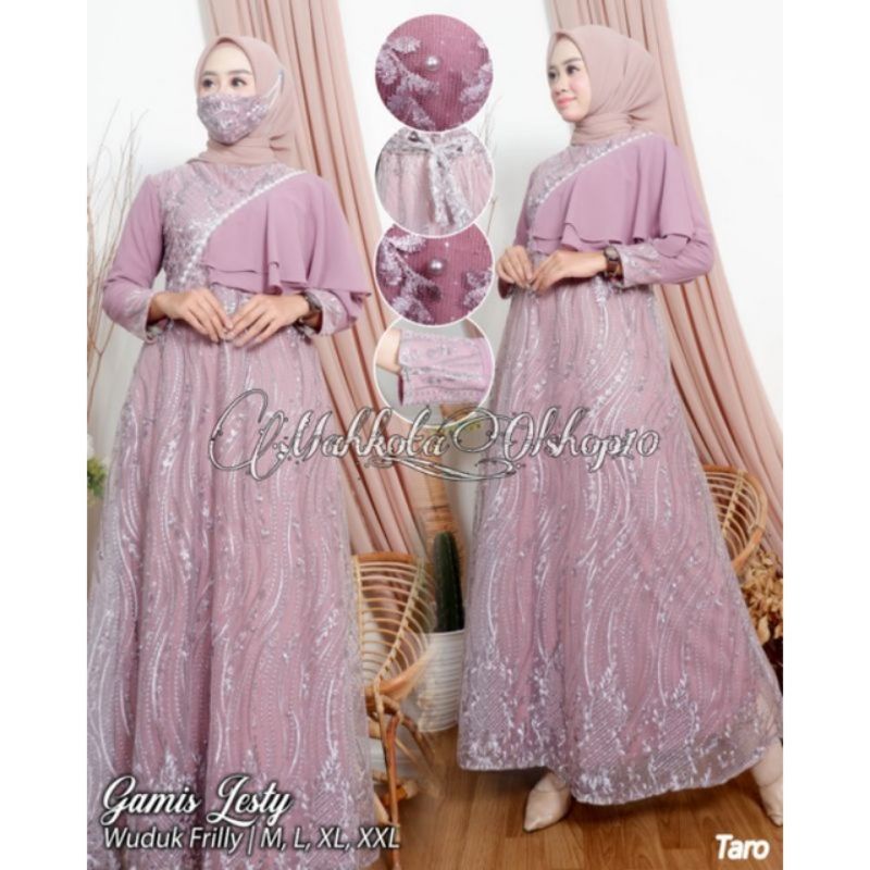 Jual GAMIS LESTY / GAMIS TULLE MUTIARA / GAMIS KEKINIAN / GAMIS TERBARU / GAMIS LESTY / LESTI ...