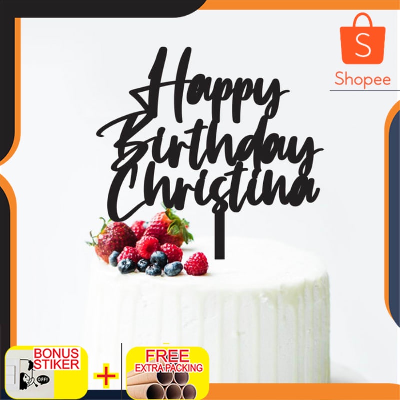 Jual Promo CUSTOM CAKE TOPPER ULANG TAHUN ACRYLIC / CUSTOM CAKE TOPPER ...