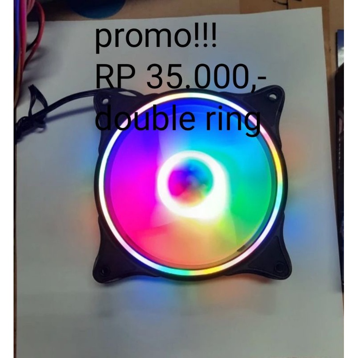 Jual Promo Fan Case Led RGB Rainbow Double Ring Color Lampu Led 12Cm ...