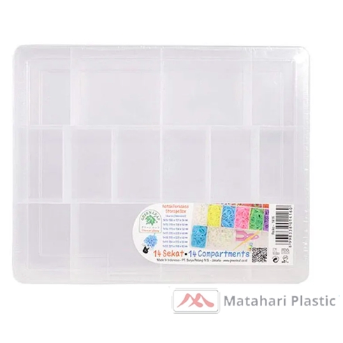 Jual Kotak Perkakas 14 Sekat / Reiko Storage Box 14 Compartments Green ...
