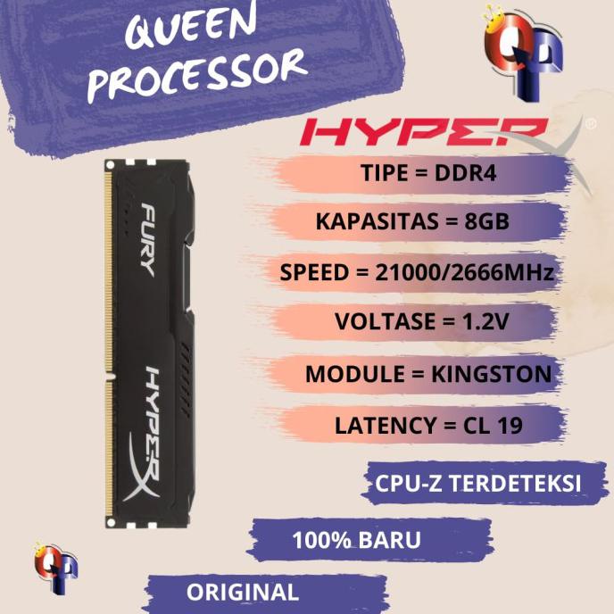Jual KINGSTON HYPER X HYPERX FURY DDR4 8GB 2666MHZ | Shopee Indonesia