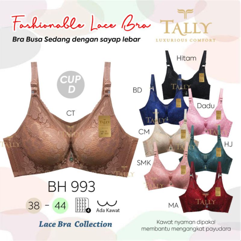 Jual Bh Tally 993 Big Cup D | Bh Cup Besar | Bra Tally 993 Sayap Lebar Busa sedang Kawat Kait 4 ...