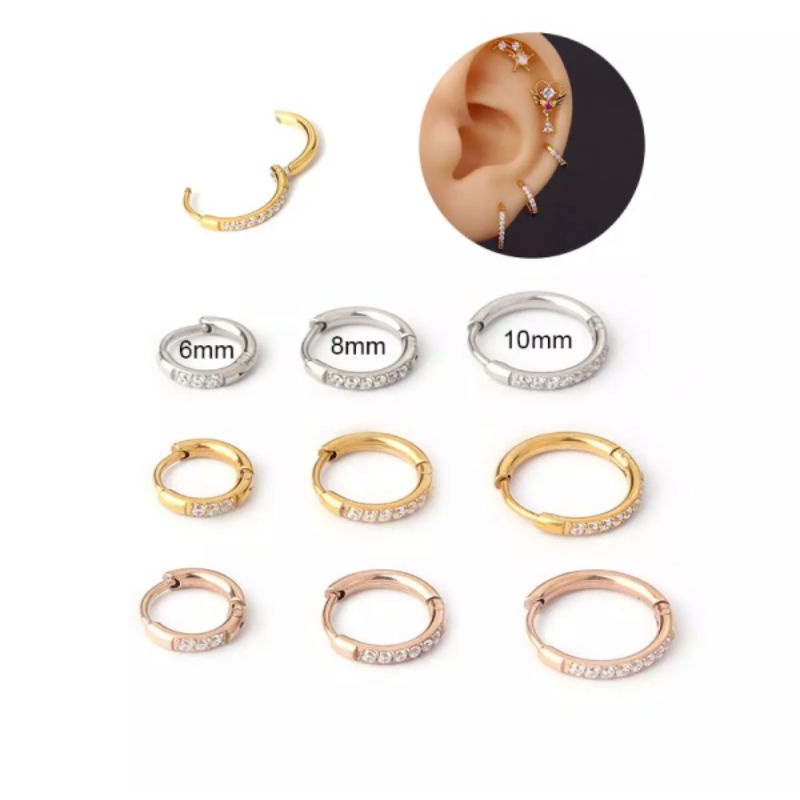 Jual 1PCS Anting Piercing Earring Lobe Helix Ring Hoop Conch Stainless ...