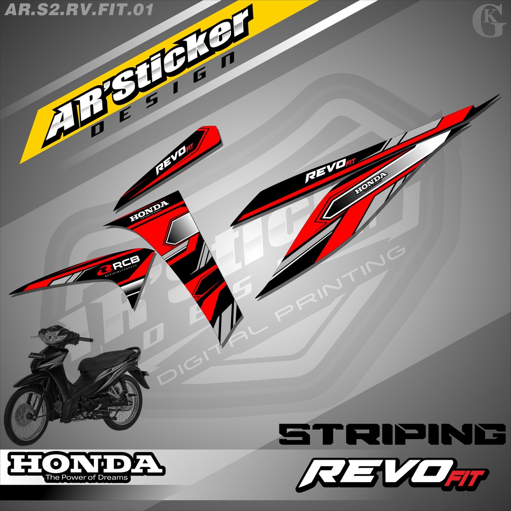 Jual Revo Sticker Striping Revo Fit 110 - Stiker Motor REVO FIT INJEKSI ...