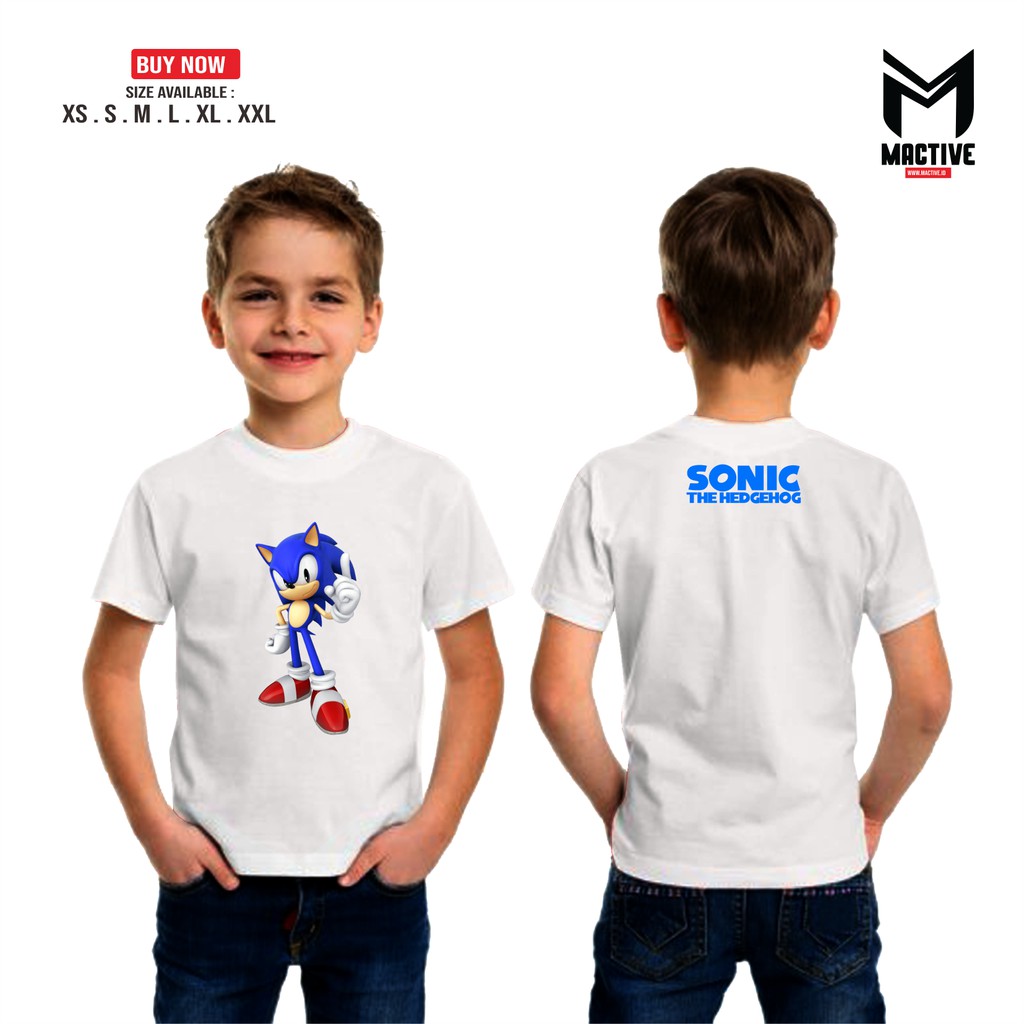 Jual KAOS ANAK 1-12 TAHUN SONIC THE HEDGEHOG COTTON COMBED 30S SABLON ...