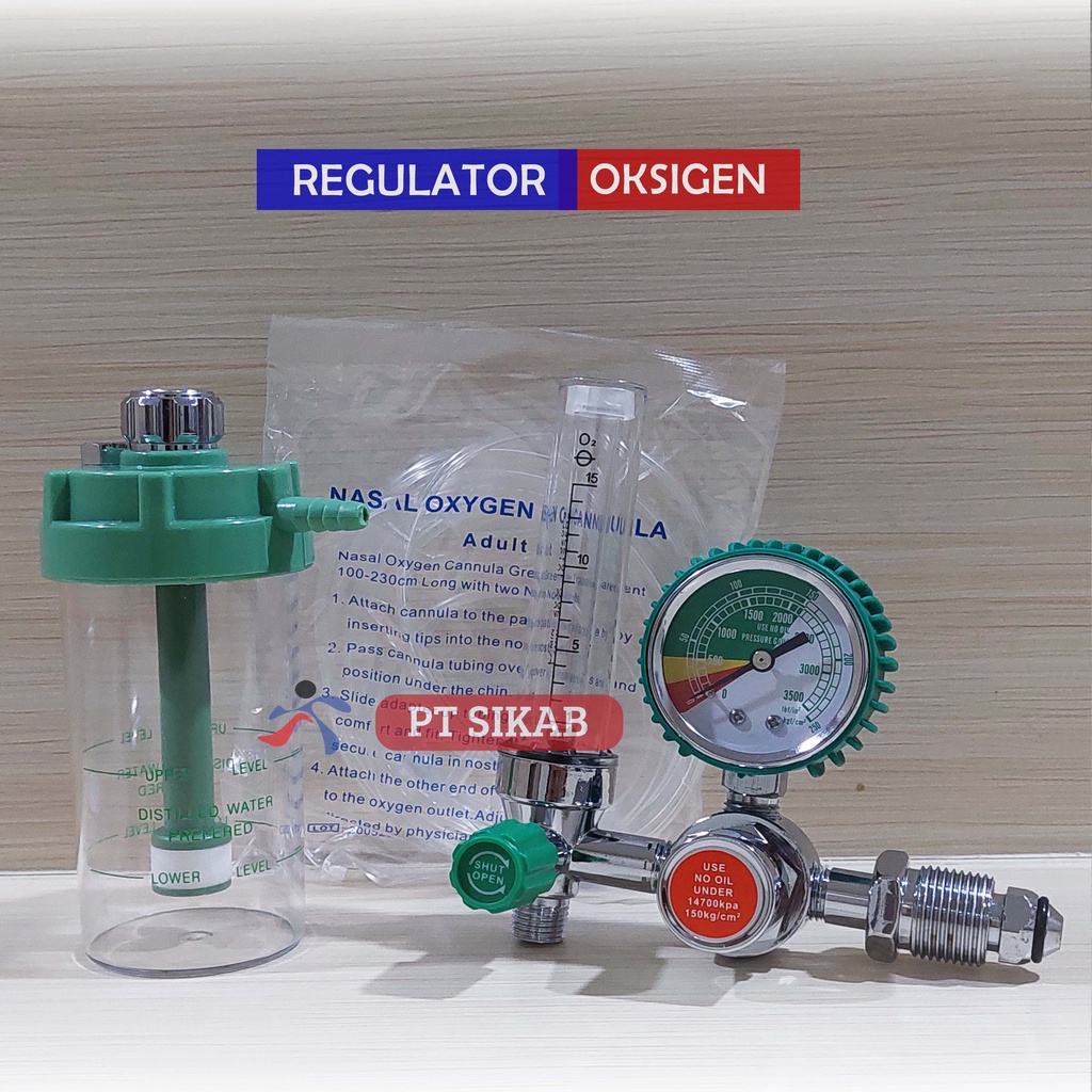 Jual Regulator Oksigen + Humidifier + Selang Pernapasan | Shopee Indonesia