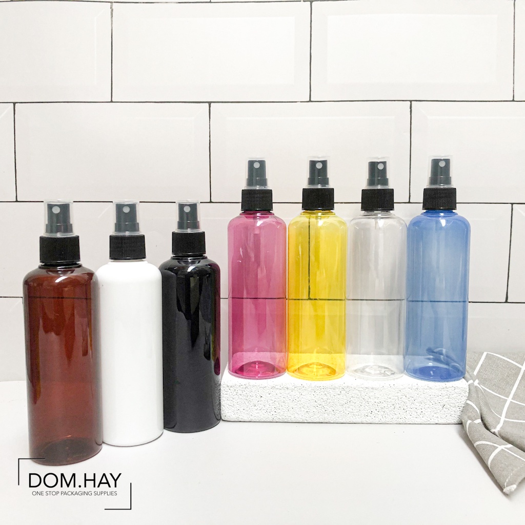 Jual Botol Spray Hitam 250ml Plastik PET Face Mist Semprot ...