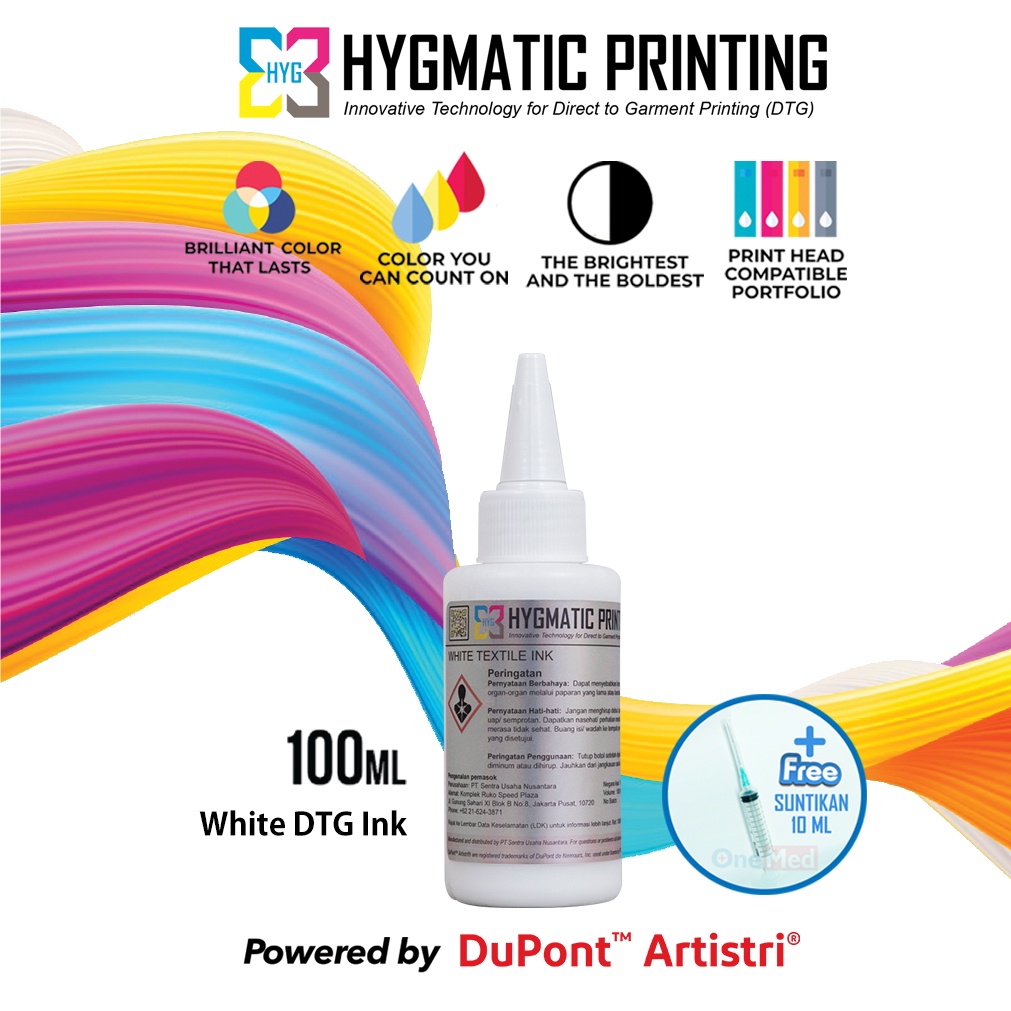 Jual Tinta DTG / DTG Ink - USA DUPONT - WHITE - 100 ML - 500 ML ...