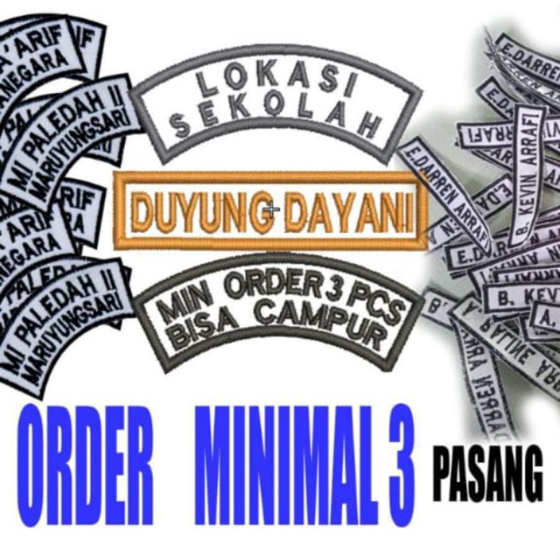 Jual bet nama sekolah. bordir lokasi. name tag sekolah. papan nama ... Jual bet nama sekolah. bordir lokasi. name tag sekolah. papan nama ...
