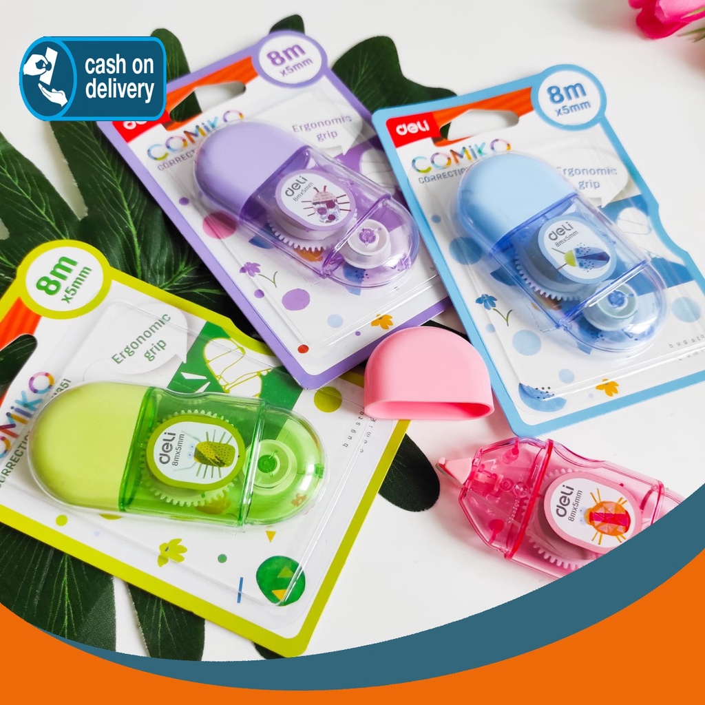 Jual CORRECTION TAPE DELI TIP X TIPEX ERGONOMIC GRIP CORRECTOR KERTAS ...