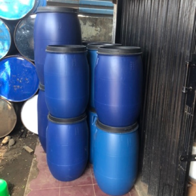 Jual DRum Plastik Air / Tong Sampah 60 Liter / Tong Biru | Shopee Indonesia