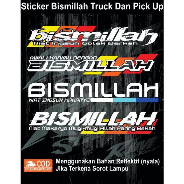 Jual stiker kca depan mobil truck dan pick up sticker bismillah truck ...