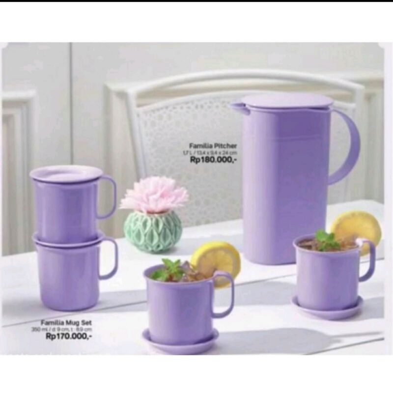 Jual Family pitcher dan gelas lengkap dengan tutup 1,7ltr | Shopee ...
