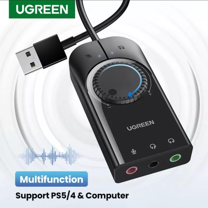Jual Ugreen Soundcard Eksternal Volume Ugreen Sound Card External Black ...
