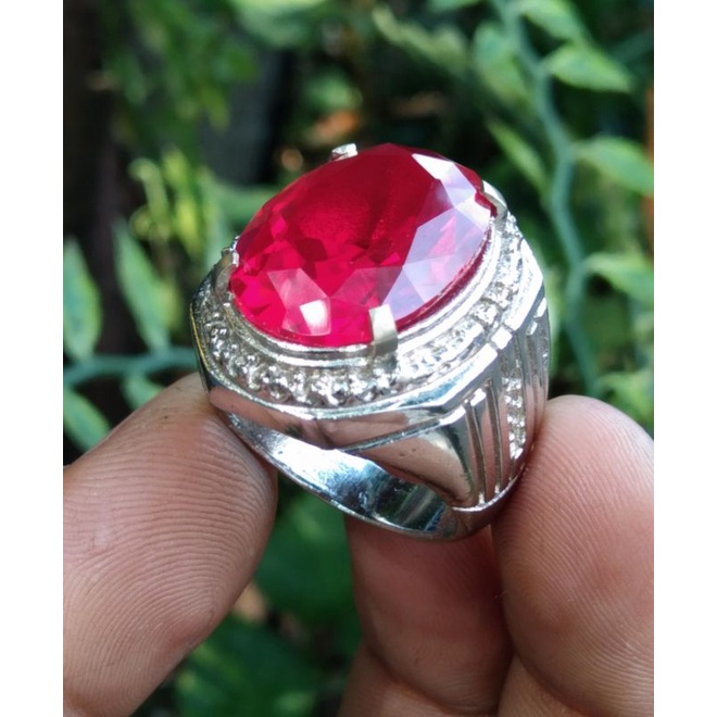 Jual Batu Cincin Permata Merah Siam Cutting (Big size) | Shopee Indonesia