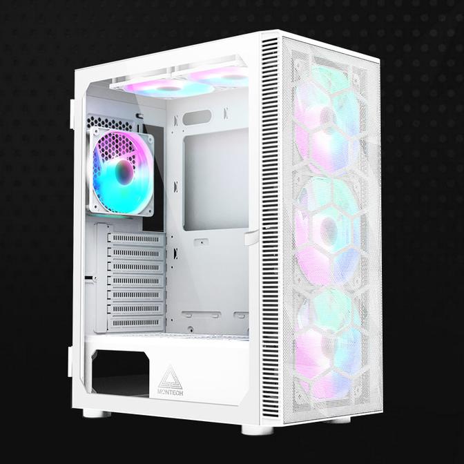 Jual MONTECH X3 MESH WHITE ATX TEMPERED GLASS PC CASE CASING GAMING ...