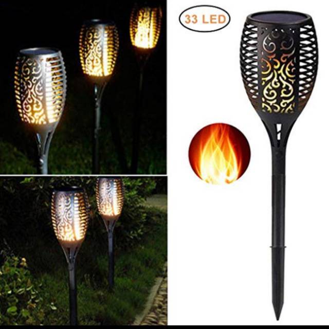 Jual Lampu Obor 33 LED tenaga surya lampu api taman tancap solar ...