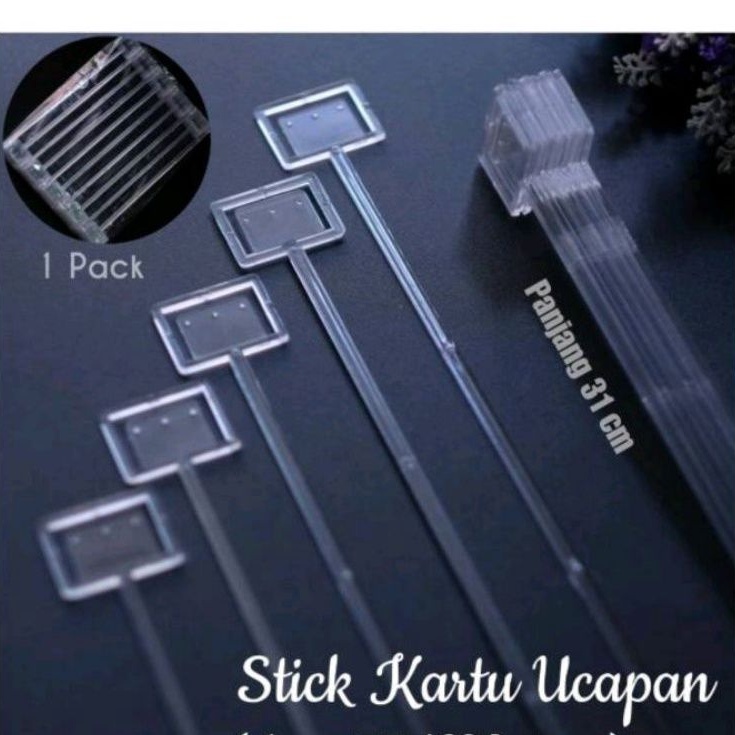 Jual 50 BATANG Stick card / stick kartu 50 Batang BENING TRANSPARANT ...