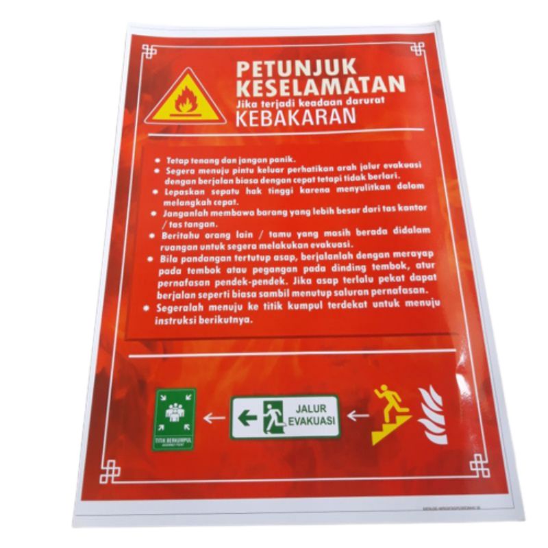 Jual Poster Petunjuk Keselamatan Kebakaran kode 50 | Shopee Indonesia