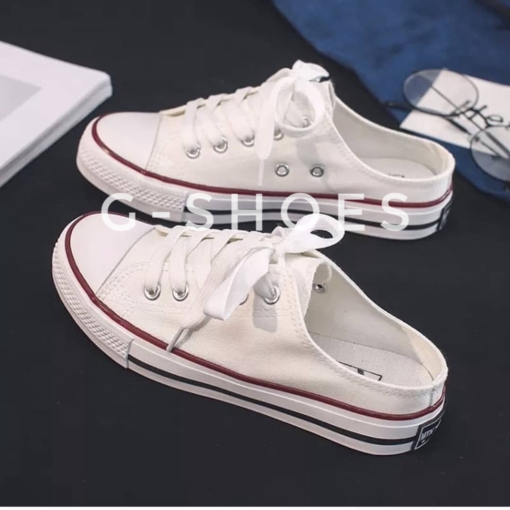 Jual Sepatu Bustong Wanita Converse Flat Tutong Mules Sneakers Casual ...