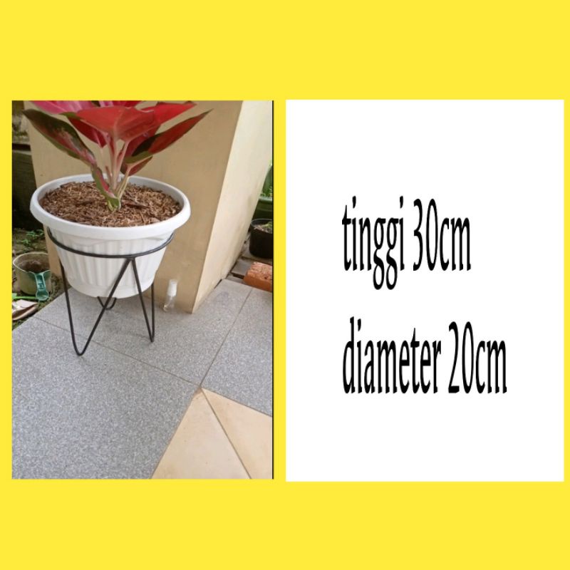Jual Standing Pot Bunga Model V bolong/ dudukan pot.tatakan pot besi ...