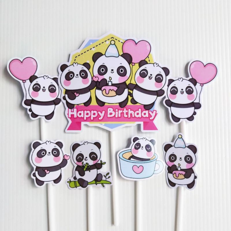 Jual CUTE PANDA CAKE TOPPER HIASAN TUMPENG ULANG TAHUN | Shopee Indonesia