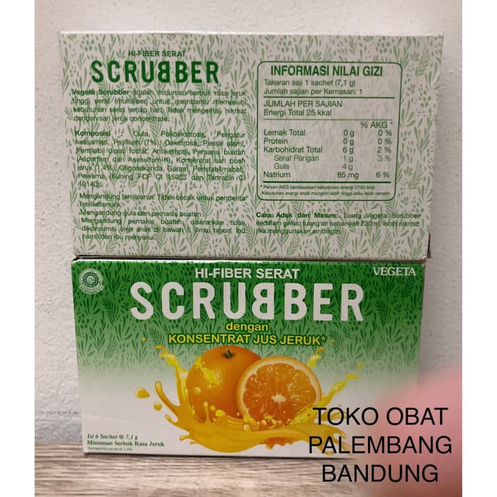 Jual VEGETA 6 SACHET SCRUBBER HI FIBER KESEHATAN PENCERNAAN BUANG AIR ...
