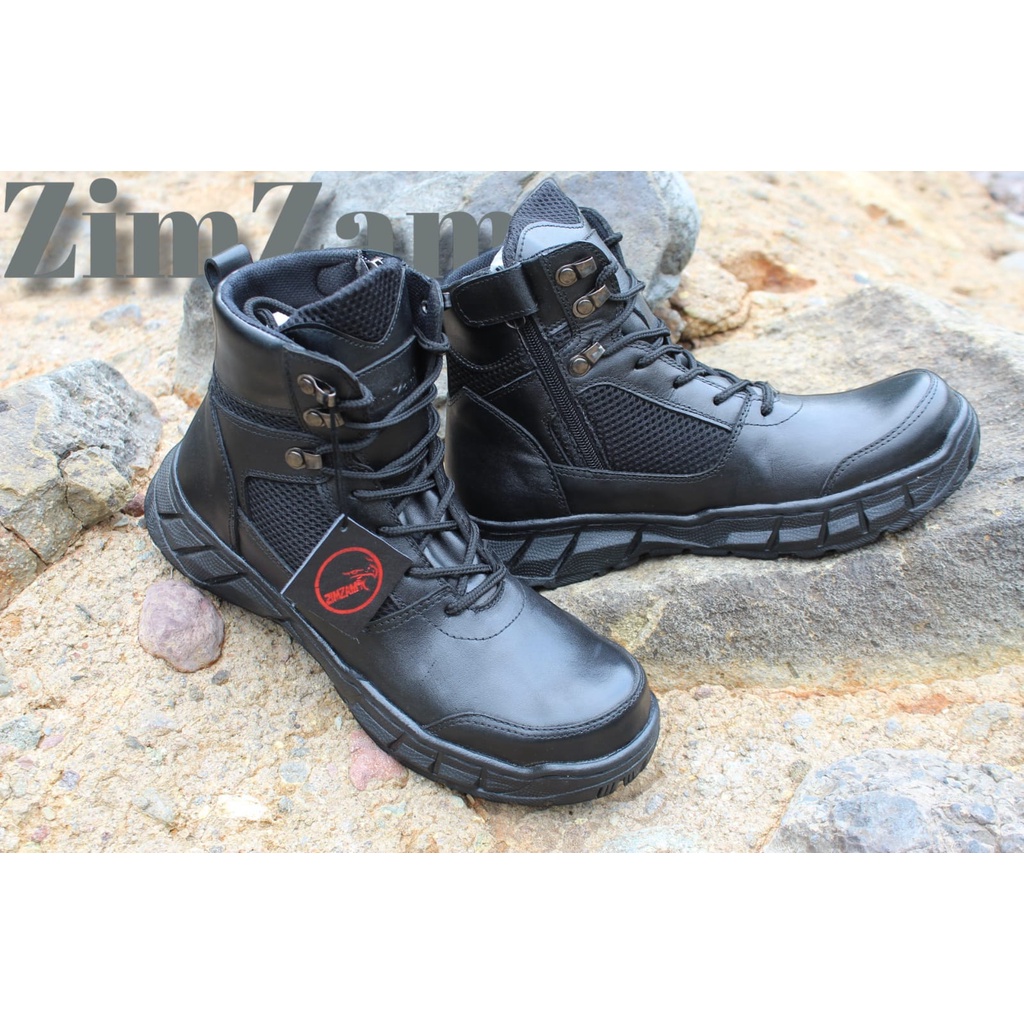 Jual SEPATU SAFETY ZIMZAM RAIDERS BOOTS TRACKING SEPATU KULIT PRIA BOOT ...