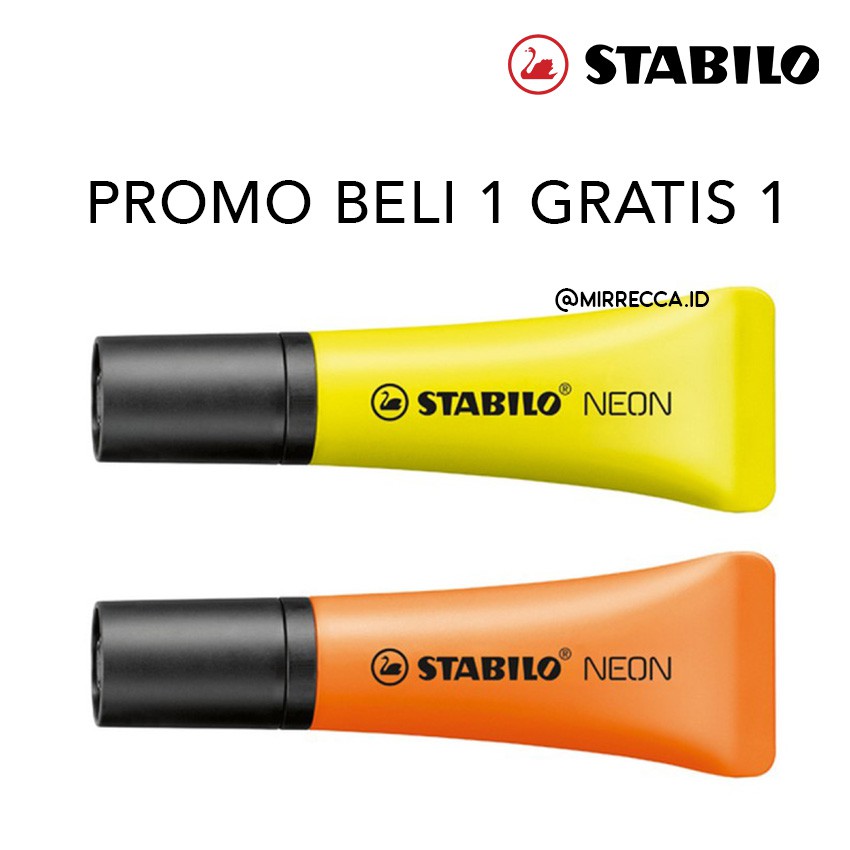Jual BELI 1 GRATIS 1 STABILO NEON YELLOW & ORANGE | PAKET PROMO HEMAT ...
