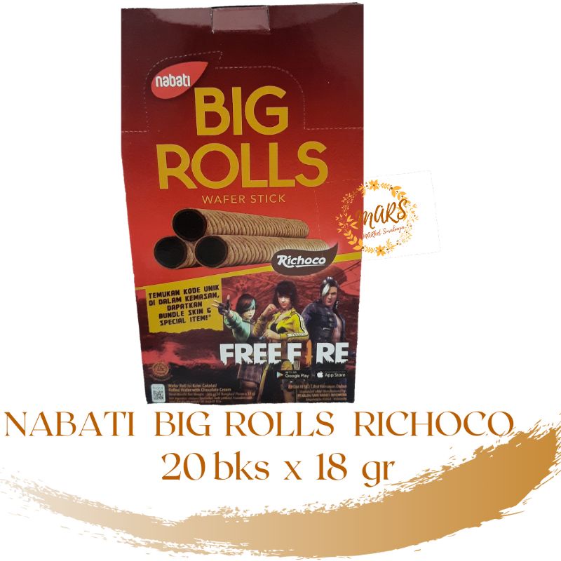 Jual Nabati Big rolls richoco 20 bks x 18 gr ( bukan kemasan free fire ...