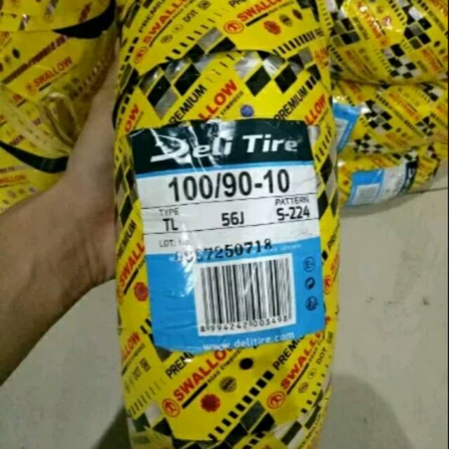 Jual Ban swallow ukuran ring 100/90-10 ring 10 tipe TL 57j S-224 vespa motor mini dan monkey ...
