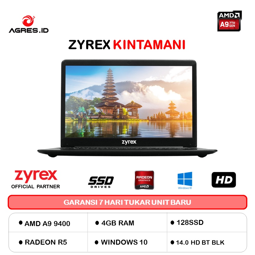Jual LAPTOP ANAK SEKOLAH ZYREX KINTAMANI AMD A9 9400 4GB 128GB RADEON ...