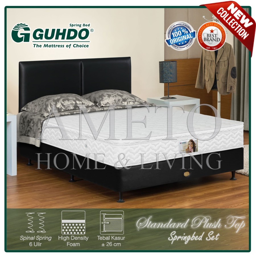 Jual Guhdo Springbed Standard Plush Top 180x200 Atlantic Style Full Set | Shopee Indonesia