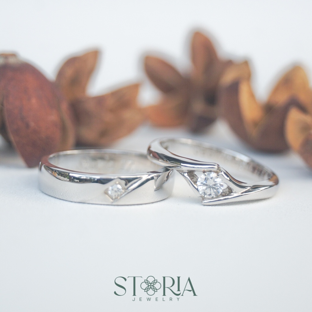 Jual Cincin Kawin Couple Perak Sterling Silver 925 SS-72 Nikah Tunangan ...