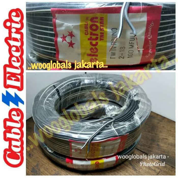 Jual Kabel Roll / Twin Round Hitam Putih Kabel Listrik 100M Tr 2 X 18 Isi 2 Serabut Ori | Shopee ...