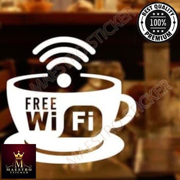 Jual M.STICKER Stiker Free WiFi Gelas Kantin Hotel Sticker Cafe Resto ...