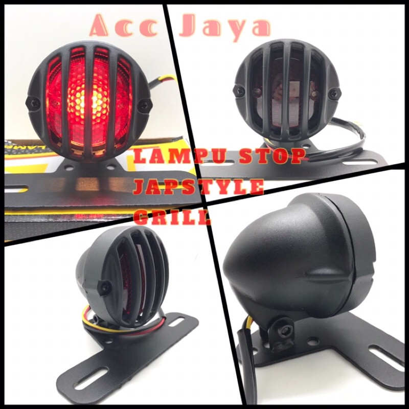 Jual Lampu Stop Bulat Japstyle Grill Tralis Stoplamp LED Caferacer ...